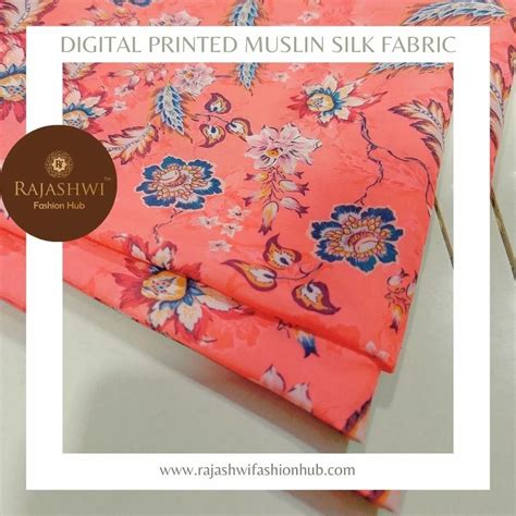 Soft Muslin Silk Kalamkari Digital Printed Fabric Peach At ₹ 75meter