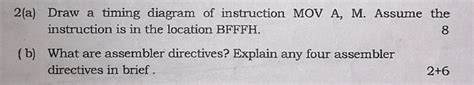 2a Draw A Timing Diagram Of Instruction Mov A M