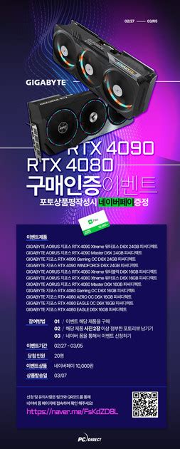 피씨디렉트 기가바이트 Rtx 4090 4080 그래픽카드 리뷰 이벤트 실시 피씨디렉트