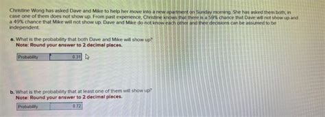 solved christine wong has asked dave and mike to help her