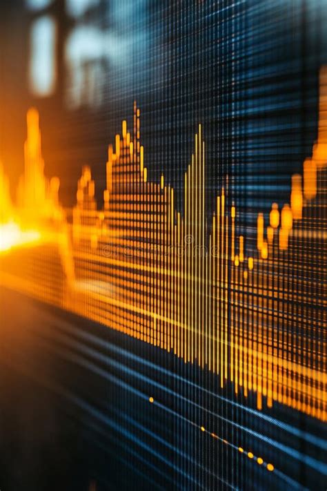 Dynamic Stock Market Graph Illustrating Financial Trends And Economic Growth Waves Stock