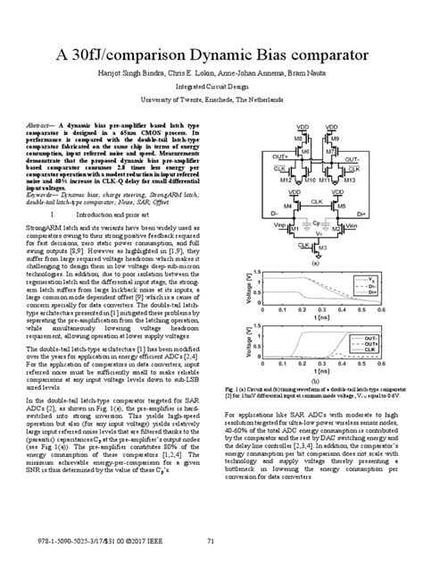 A 30fj Comparison Dynamic Bias Comparator Pdf Analog To Digital