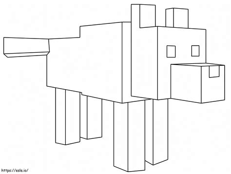 Minecraft Wolf Coloring Page