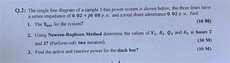 solved q 2 the single line diagram of a sample 3 bus power