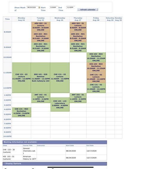 Hello Everyone This Is My Freshman Class Schedule And I Was Wondering