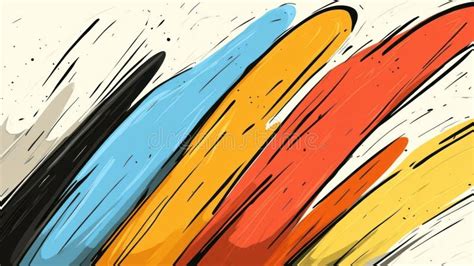 Abstract Colorful Brush Strokes Creating A Dynamic And Artistic Visual Effect Stock Illustration
