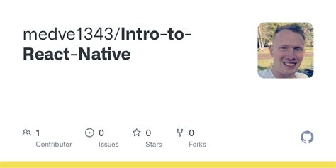 GitHub Medve Intro To React Native