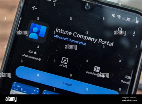 Intune Company Portal Application On Smartphone Screen Intune Is A Freeware Web Browser