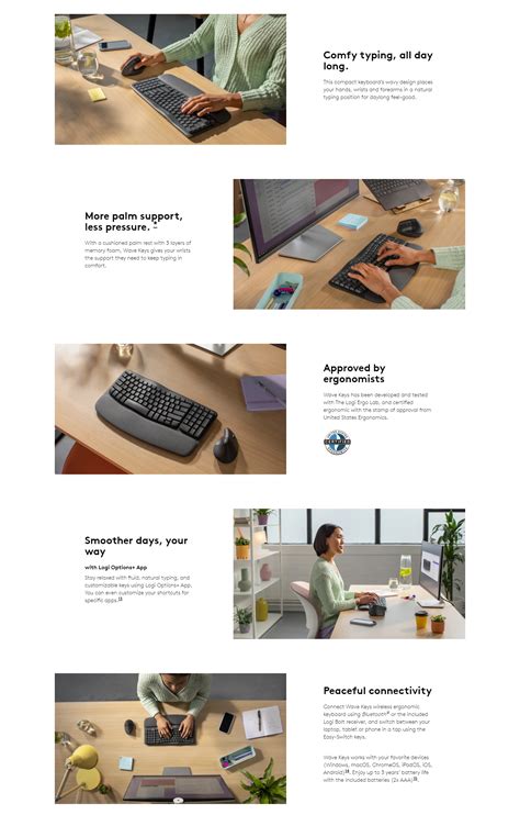 Logitech Wave Keys Keyboard Bluetooth Logi Bolt Receiver