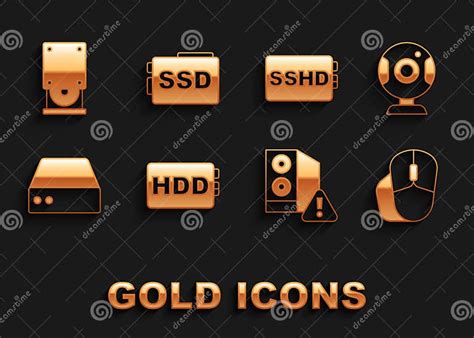 Set Hard Disk Drive Hdd Web Camera Computer Mouse Case Of Computer