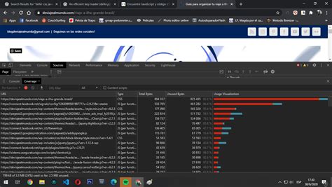 eliminar css y js no utilizado para mejorar tiempos de carga