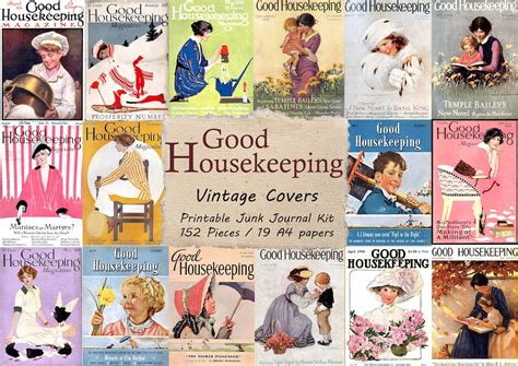 Vintage Magazine Covers Good Housekeeping Ephemera Digital Download