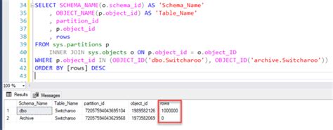 Using SWITCH On A Single Partition SQLServerCentral