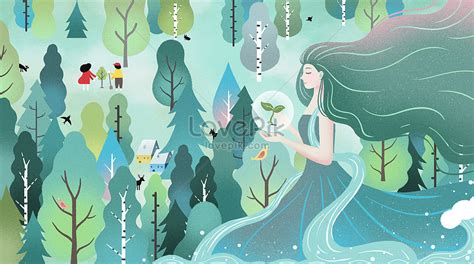 Planting Trees To Beautify The Environment Illustration Imagepicture