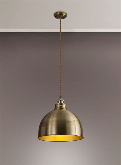 Cambridge Large Pendant In An Antique Brass Finish With Satin Nickel