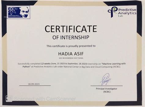 hadia asif on linkedin machinelearning python internship