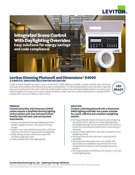 Integrated Scene Control With Daylighting Overrides
