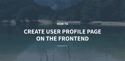 how to create your wordpress custom user profile page on frontend