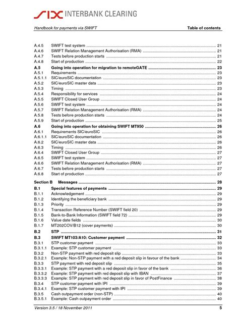 Swift Handbook Pages 2 Pdf Service Industries Money