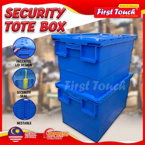Plastic Security Tote Box Stackable Storage Box Bekas Industri 储物盒 Security Container Lockable