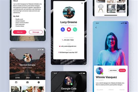 User Profile Mobile App UI Kit Mobile App Templates App Template Mobile App Ui