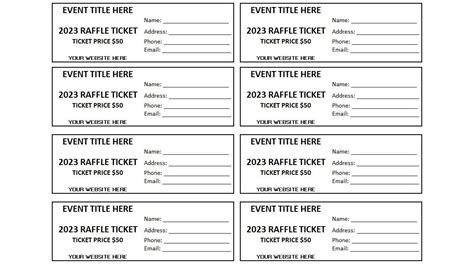 Free Raffle Ticket Template Pdf Templates Jotform 60 Off