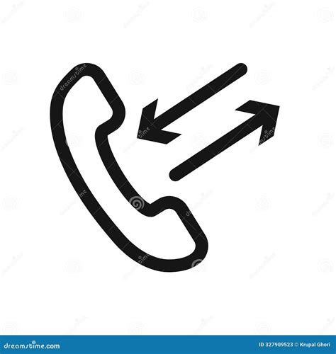 Incoming Outgoing Calls Icon Black Line Art Vector Logo Stock Vector Illustration Of