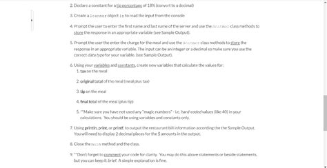 Solved 1 Create A New Class File Named Restaurantiabjava