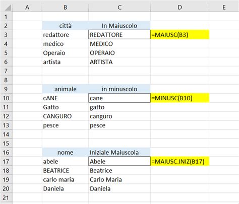 maiusc minusc iz come cambiare la grandezza dei caratteri