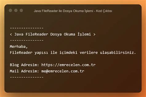Java Dosya İşlemleri 2 Emre Çelen