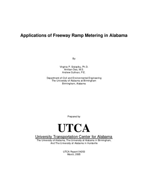Pdf Applications Of Freeway Ramp Metering In Alabama