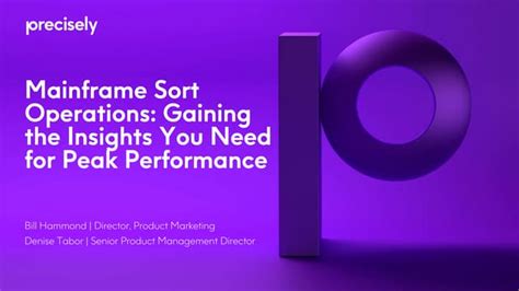Mainframe Sort Operations Gaining The Insights You Need For Peak