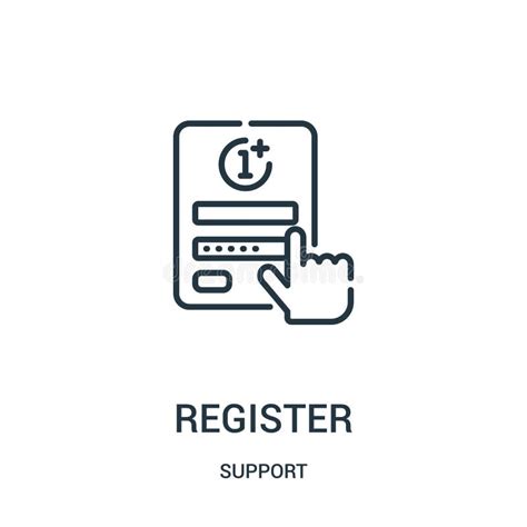 Register Icon Vector From Support Collection Thin Line Register Outline Icon Vector