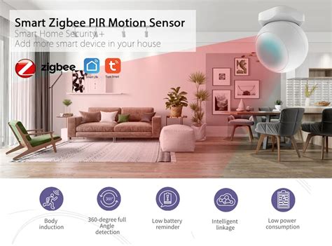 Tuya Zigbee Smart Pir Motion Sensor Built In Battery Passive Infrared Detector Security Burglar