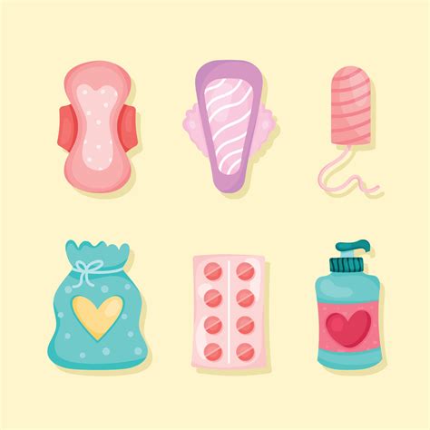 Six Menstruation Cycle Icons 11452378 Vector Art At Vecteezy