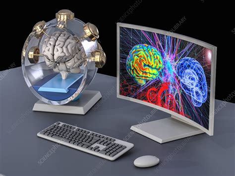 Brain Computer Interface Illustration Stock Image C050 8436 Science Photo Library