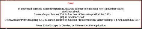 Error When Importing · Issue 986 · Openarlpathofbuilding · Github