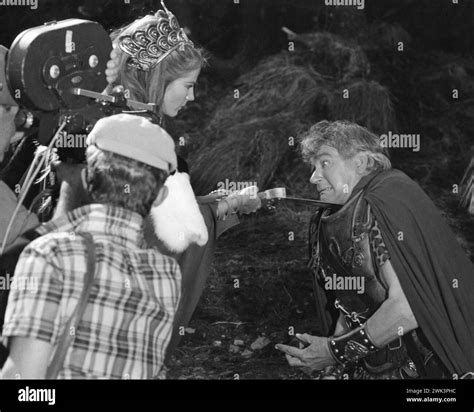 Carita And Percy Herbert Filming A Scene For The Viking Queen 1967 Director Don Chaffey Original