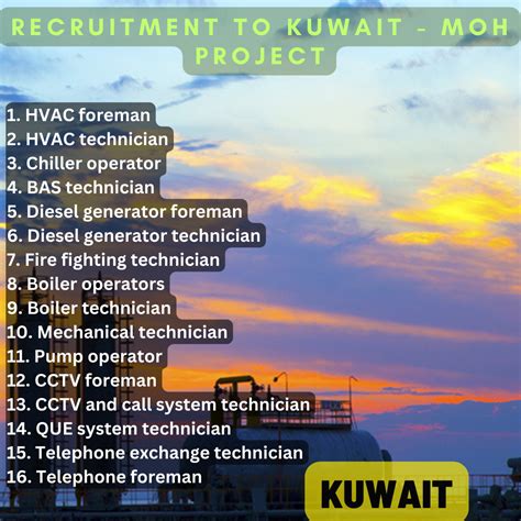 recruitment to kuwait moh project careers advertisement