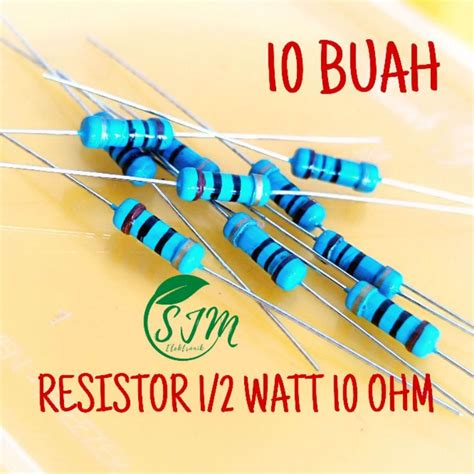 Jual 10 Pcs Resistor 10 Ohm 1 2 Wat Carbon Film Resistor 10ohm Setengah Wat Shopee Indonesia