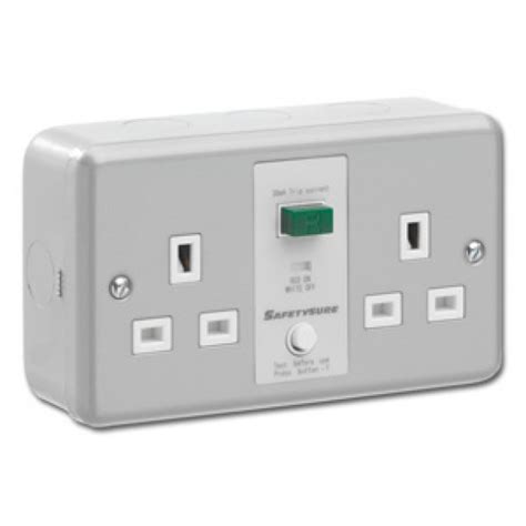 Metalclad Unswitched RCD Twin Socket