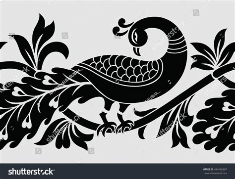Traditional Seamless Peacock Border Stock Vector Royalty Free