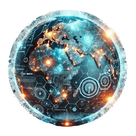 A Digital Globe Displaying World Map With Futuristic Technology And