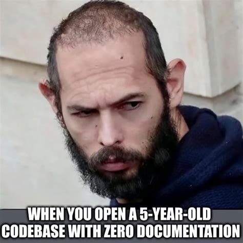 when you open a 5 year old codebase with zero documentation
