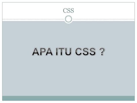 Pengenalan Css Ppt