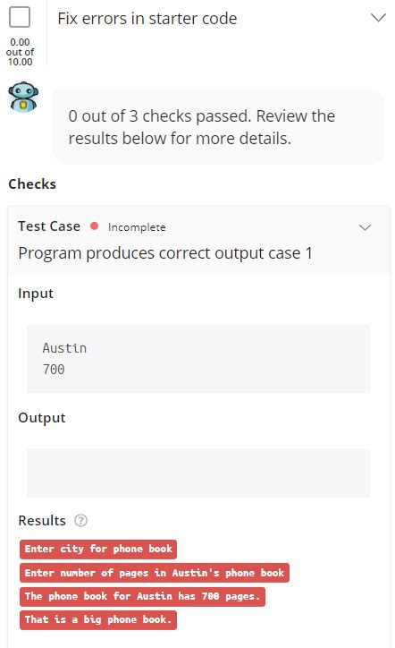 solved fix errors in starter code 0 00 out of 10 00 o out