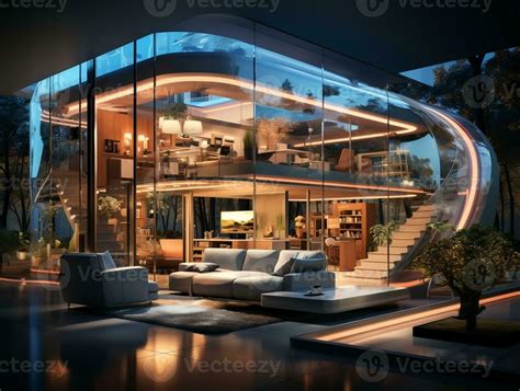 A Futuristic And High Tech Modern Home Interior With Clean Lines And