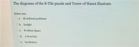 Solved The Diagrams Of The 8 Tile Puzzle And Tower Of Hanoi