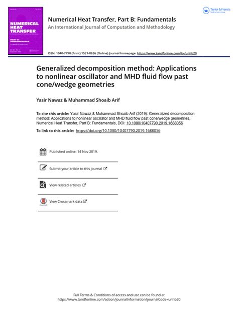 generalized decomposition method applications to nonlinear oscillator