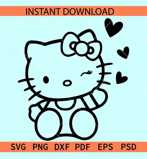 Hello Kitty Winking Drawing